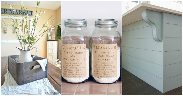 15 Clever & Charming Farmhouse Kitchen DIYs